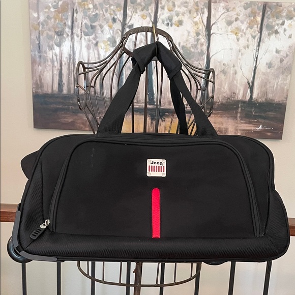 Jeep | Bags | Jeep Euc Black Roller Duffel Bag Carry On Luggage Gym Bag ...